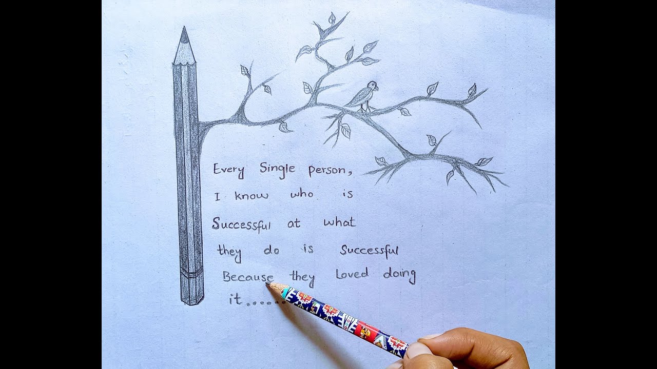 Motivational drawing | How to draw easy pencil drawing - YouTube