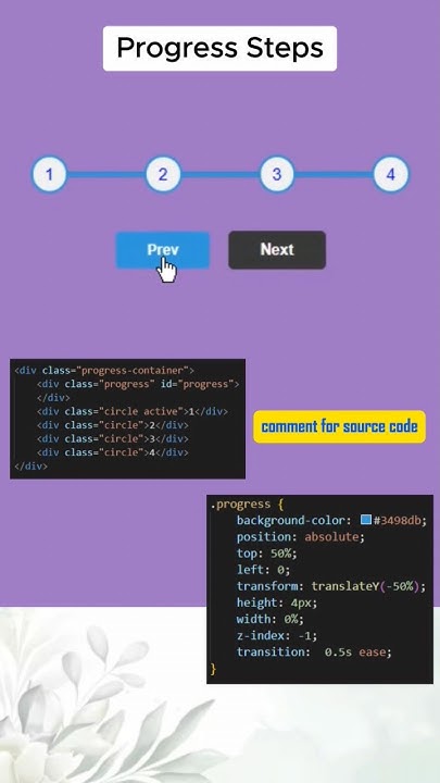Progress steps Using Html Css & JavaScript | #html #css #javascript #coding #codevik - YouTube