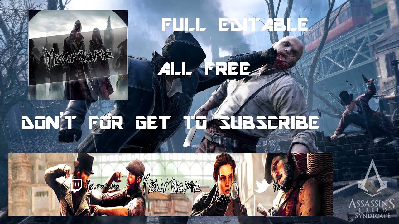 Assassins creed Syndicate Banner + Logo template PSD - YouTube