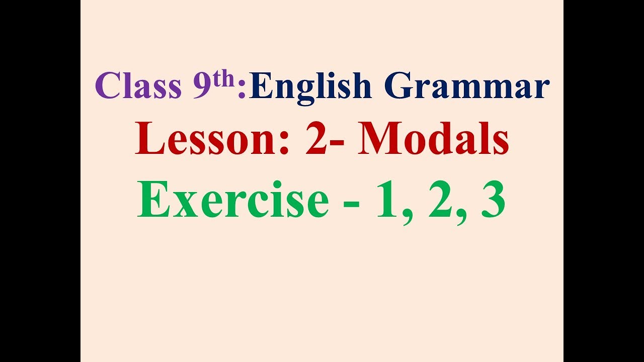 PSEB 9th Class English Grammar Lesson 2 Modals Exercise 1 2 3 YouTube pseb-9th-class-english-grammar-lesson-2-modals-exercise-1-2-3-youtube