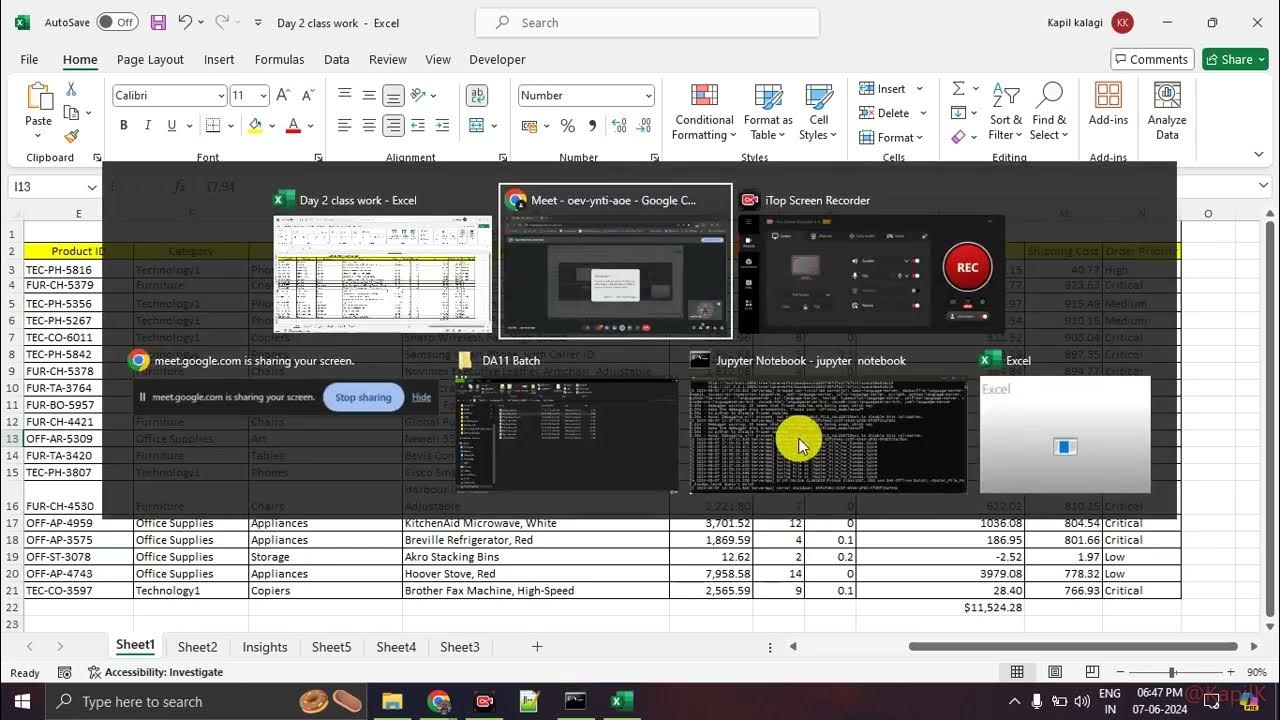 Excel Lecture 2 | Data Analysis Work |NMD Pvt Ltd. Data Analytics Courses, Pune | DA11 Batch ...