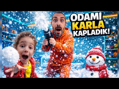 ALİ NECATİ'YE SÜRPRİZ KAR.ODANI BEŞİĞİNİ HERYERİ KARLA KAPLADIK.MUTLULUKTAN UÇTU#alinecati 
