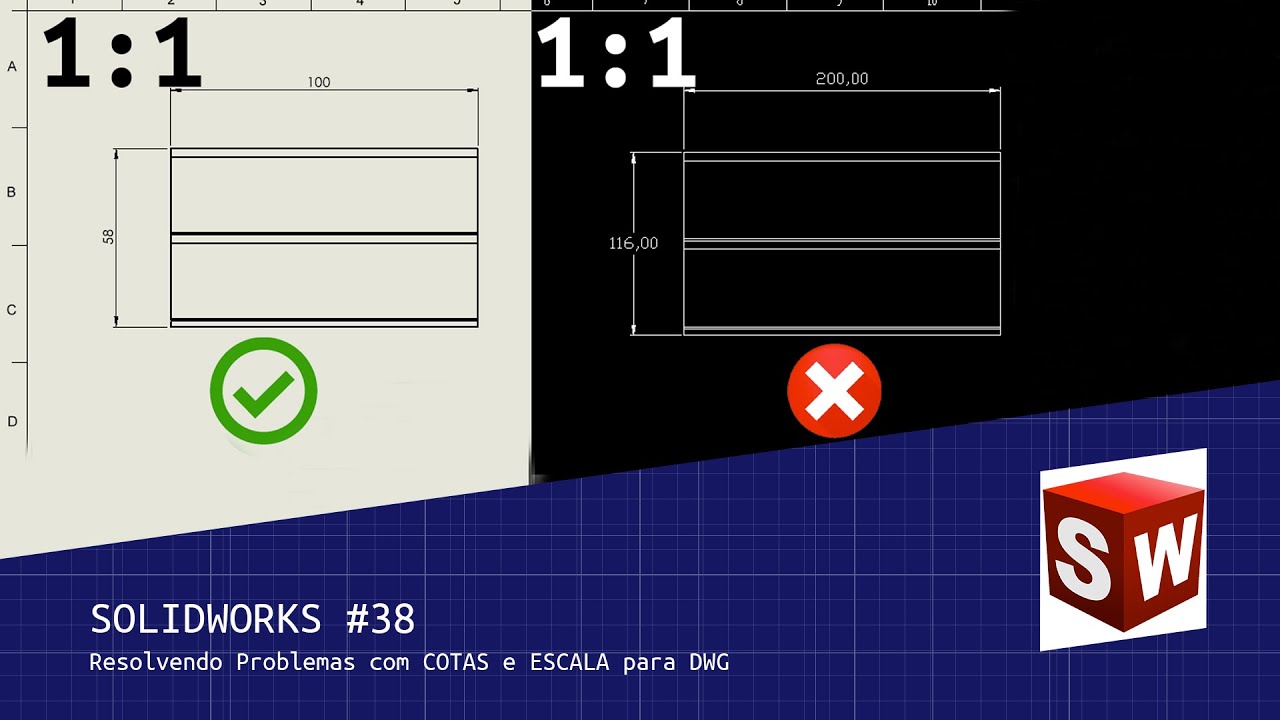Solidworks #38 - Resolvendo Problemas com COTAS e ESCALA para DWG - YouTube
