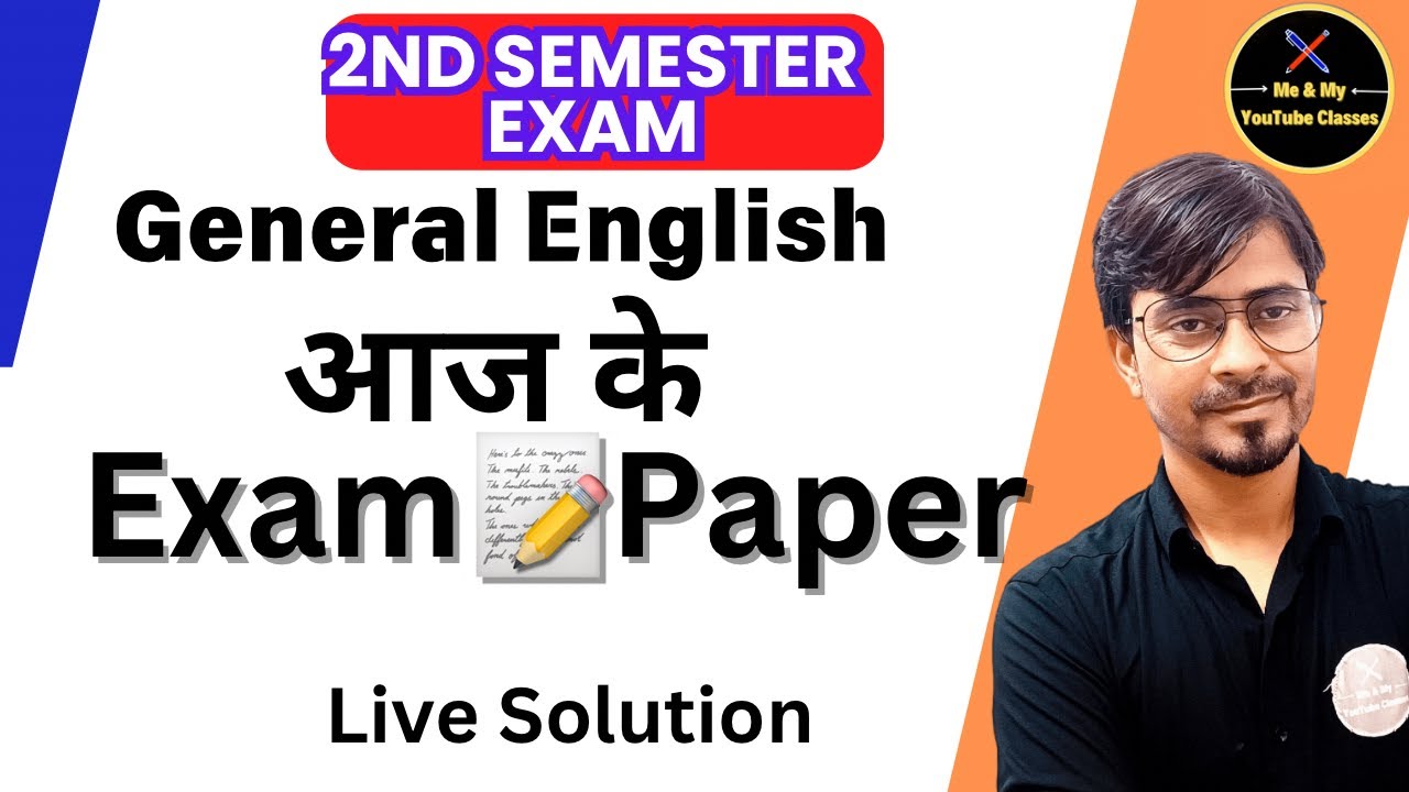B.A 2nd Sem. Gen English Exam Paper 📝 Live Solution - YouTube