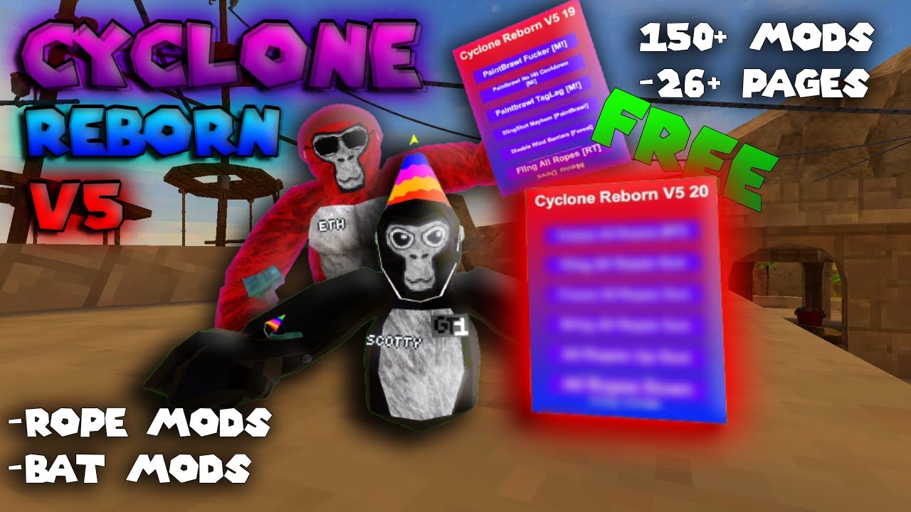 Gorilla Tag's Most Unique Mod Menu...┃CYCLONE REBORN V5┃150+ MODS┃26 ...