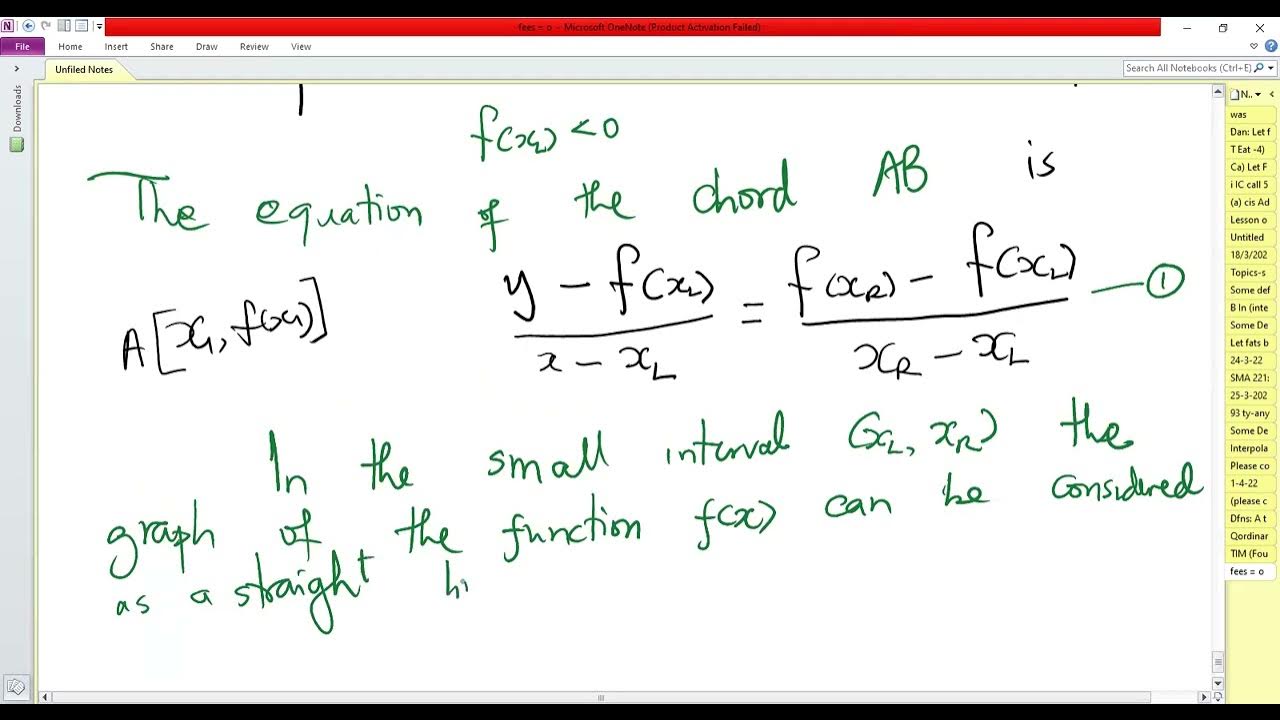 Solving Non-linear Equation f(x)=0 Part 4 of 11 (The Regula-Falsi ...