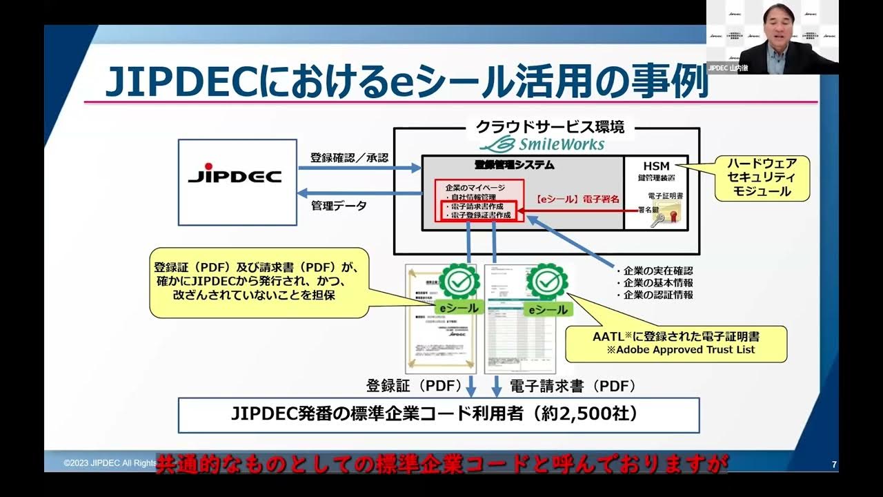 20230803 eシールの動向とJIPDECの取組み その3 JIPDEC 常務理事 山内 徹 - YouTube