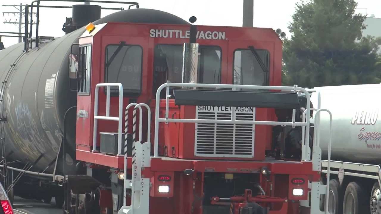 Shuttle Wagon Moving Ethanol Tankers - YouTube