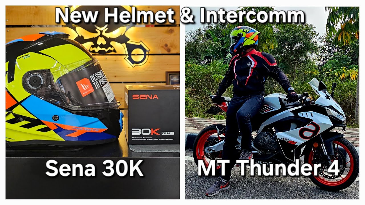 Spent 43K on my new Helmet and Intercomm | MT Thunder 4 & Sena 30K - YouTube