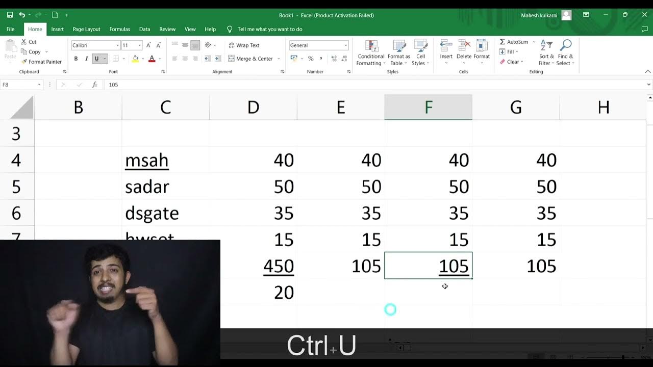 MS-Excel - #13 CTRL + A to Z | Shortcut key | Indian Sign Language I Deaf - YouTube