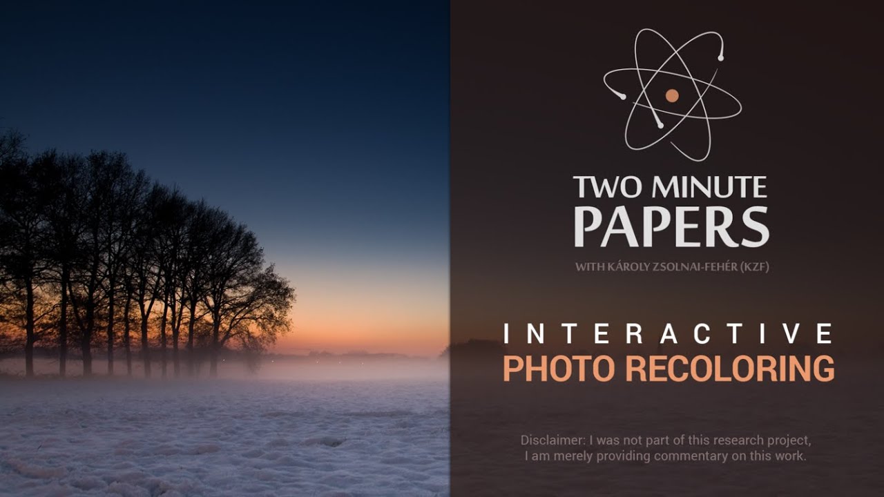 Interactive Photo Recoloring | Two Minute Papers #50 - YouTube