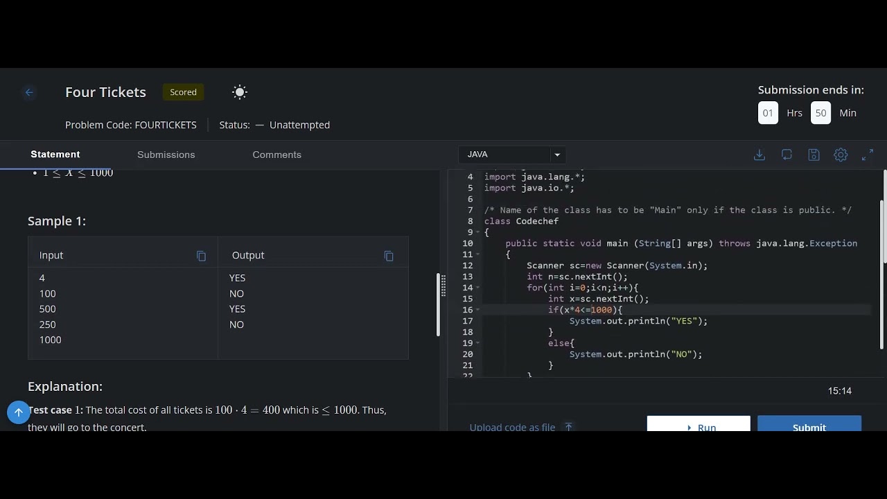 Four Tickets Starters 87 Codechef Solution YouTube four-tickets-starters-87-codechef-solution-youtube