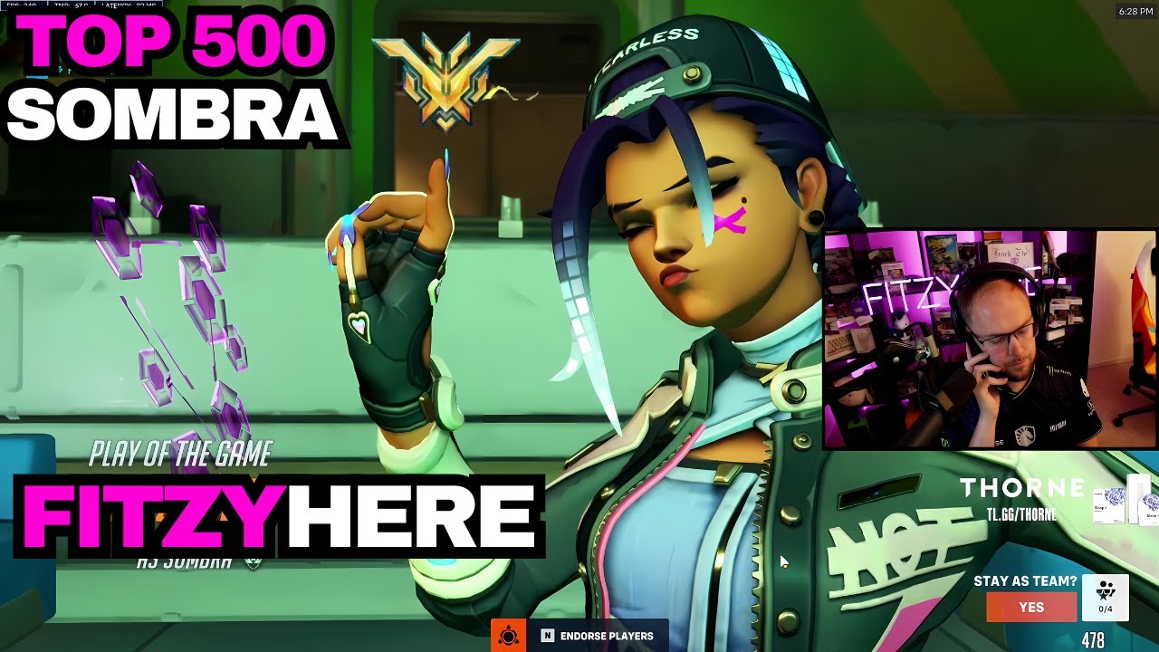 POTG! ONE OF THE BEST SOMBRA! FITZY | TOP 500 | OVERWATCH 2 SEASON 12 ...