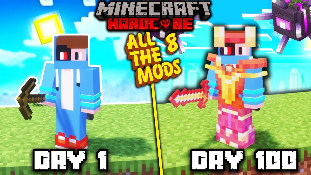 I Survived 100 Days In All The Mods 8 In Minecraft Harcore (हिंदी ...