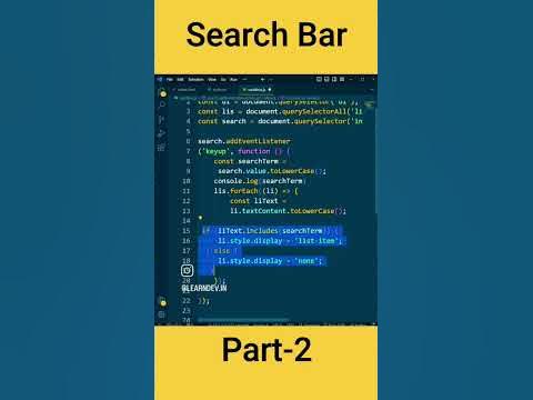 search bar using Javascript (part 2) #coding #viral #ytshorts #programming #webdevelopment - YouTube