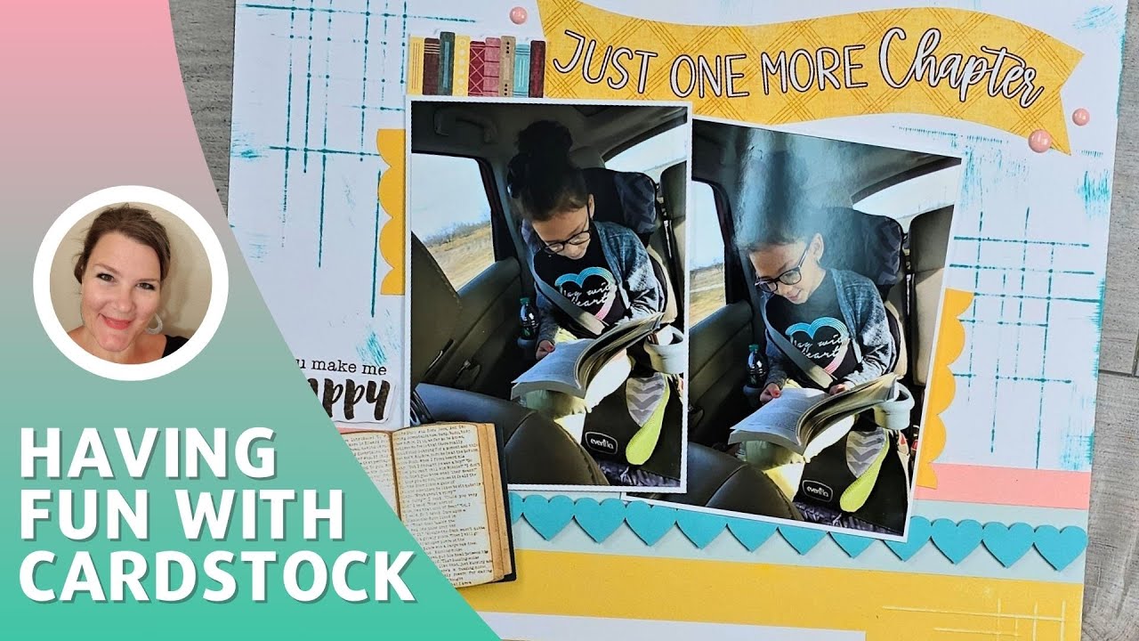 Scrapbooking Layout using Cardstock | Reading Books | Process Video ...