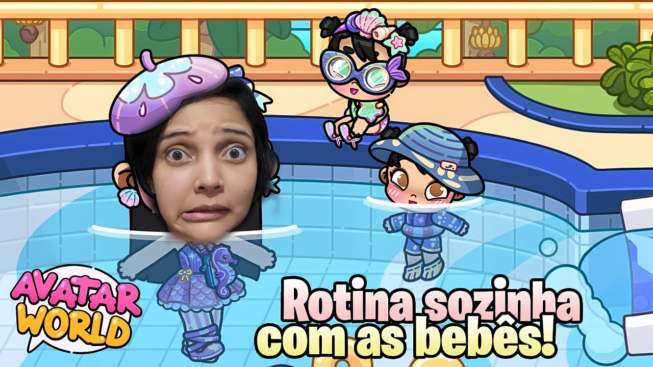 👉😱ROTINA LEVANDO MINHAS BEBÊS PARA PASSEAR NO PARQUE AQUATICO ROTINA COM FACECAM EM AVATAR WORLD ...