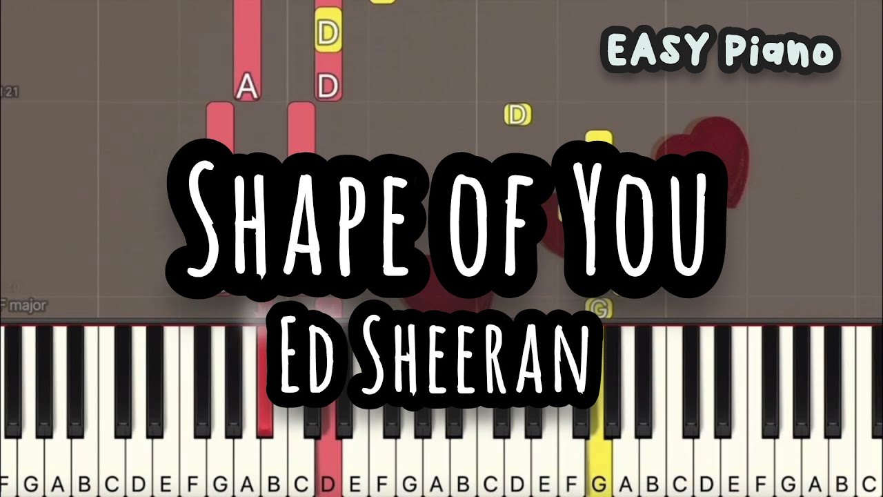 Ed Sheeran - Shape of You (Easy Piano, Piano Tutorial) Sheet - YouTube
