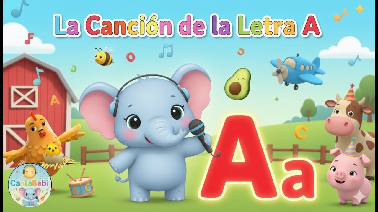 la Canción de la letra A- aprende cantando de forma divertida con ...