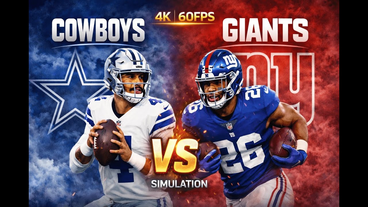 🏈 Cowboys vs Giants Full Game Simulation | 4K 60FPS NFL Showdown 🔥 ...