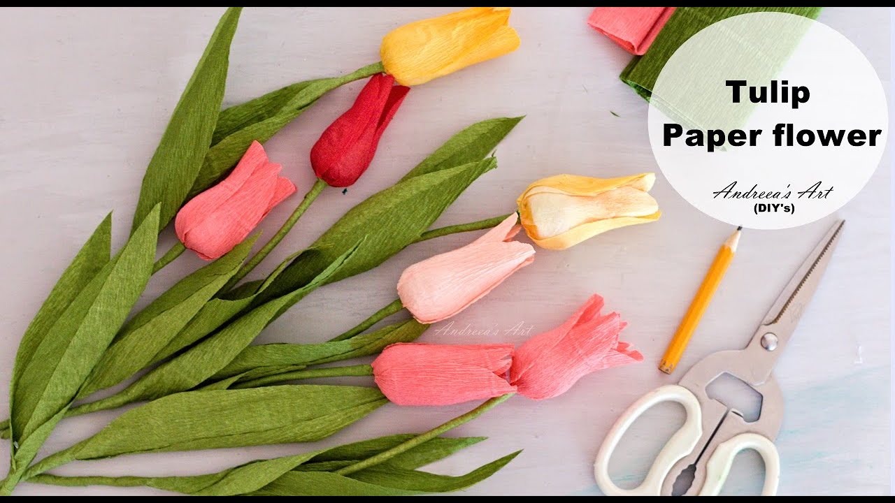 💚Buchet de lalele minunate Tulip Paper Flower Easy Paper Flower Idea ...