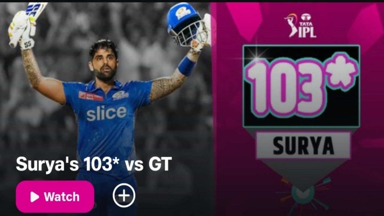 Surya'103* Vs GT 🔥😱|| Surya Ki Dusri 100* Sirf 45 Bal Mein 😱|| #cricket ...