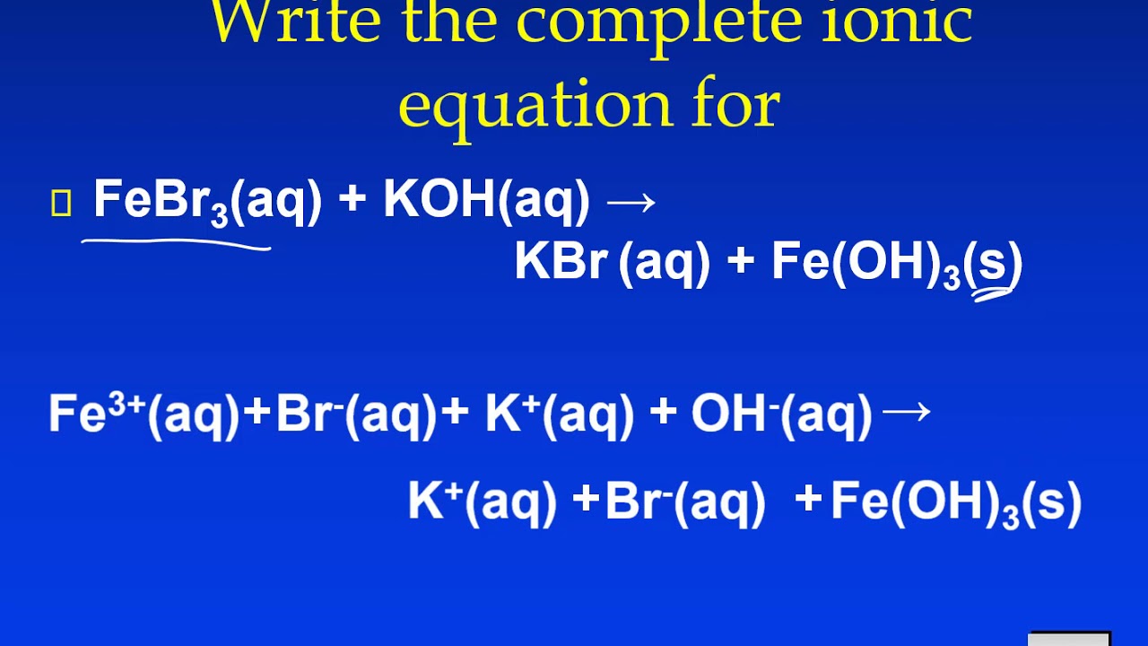H Complete ionic equation Jan 13 - YouTube