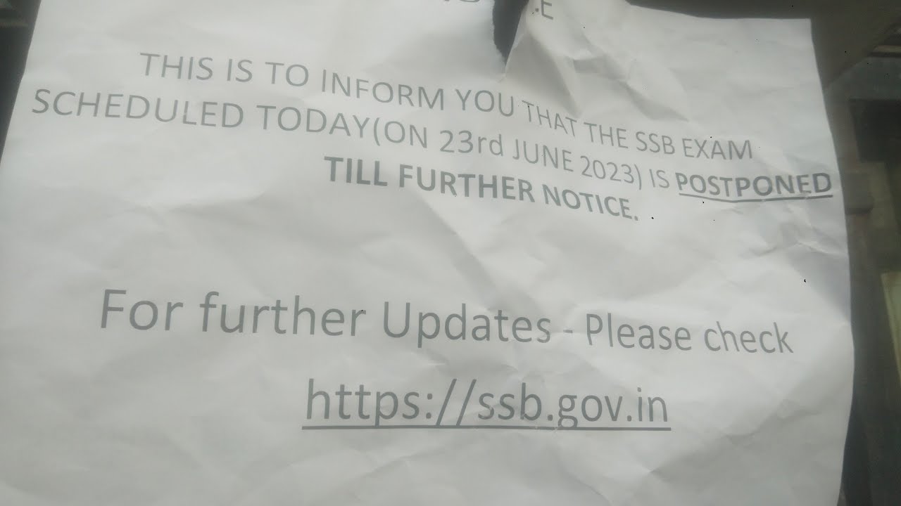 Ssb Paper Cancelled - YouTube