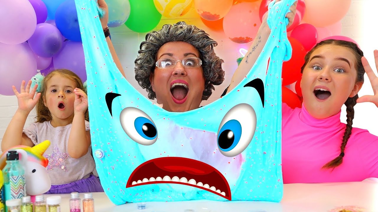 Ruby and Bonnie make a Satisfying Colorful Glitter Slime - YouTube