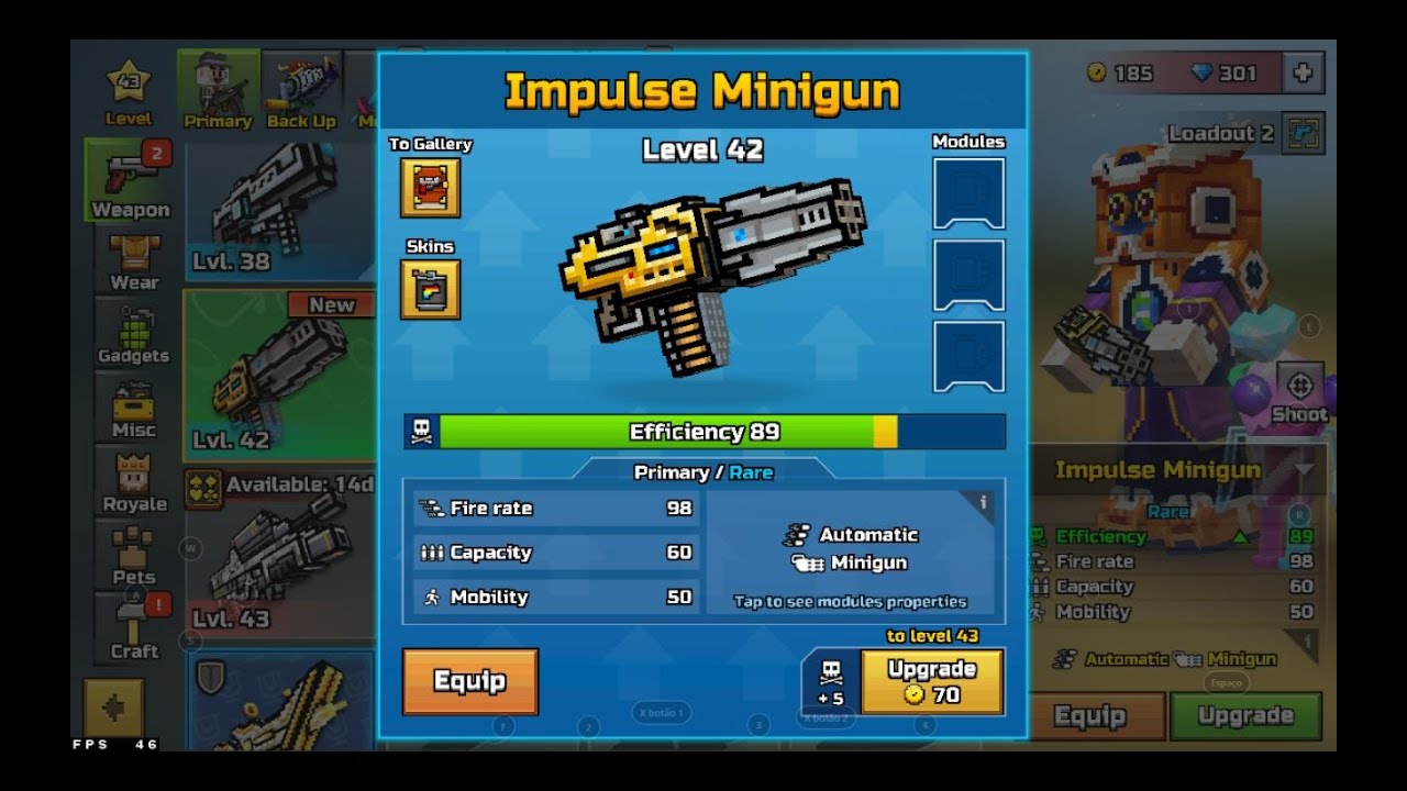 PIXEL GUN 3D REVIEWS IMPULSE MINIGUN - YouTube