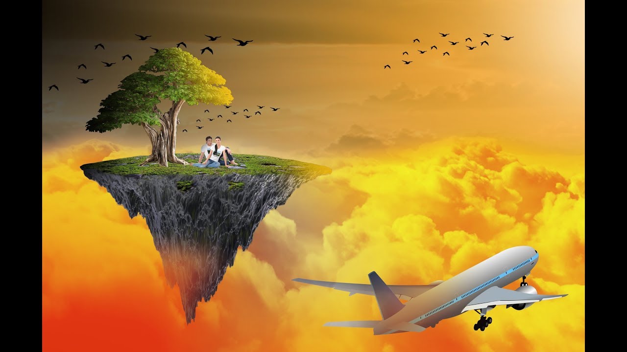 Photoshop Tutorial || Floating Land Manipulation || - YouTube