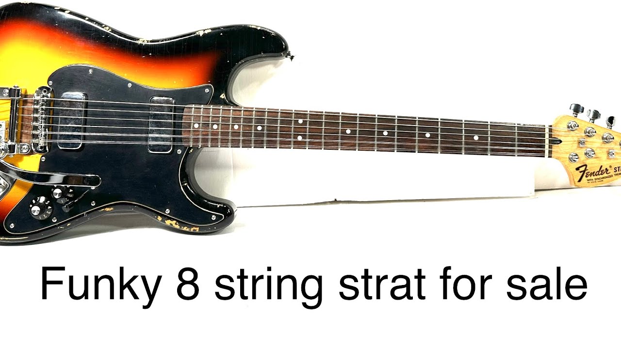 Funky 8 string strat for sale at www.awesomesauceguitars.com - YouTube