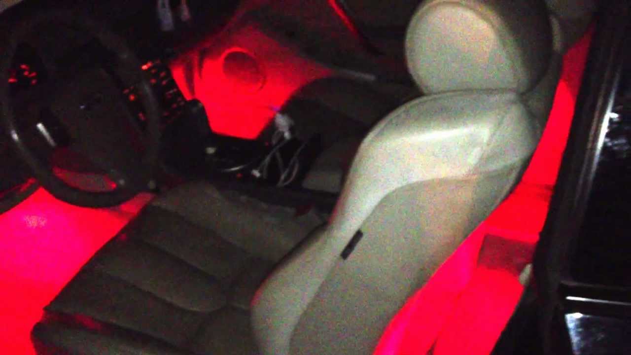 Infiniti G35 interior LED set up changing colors to the beat - YouTube