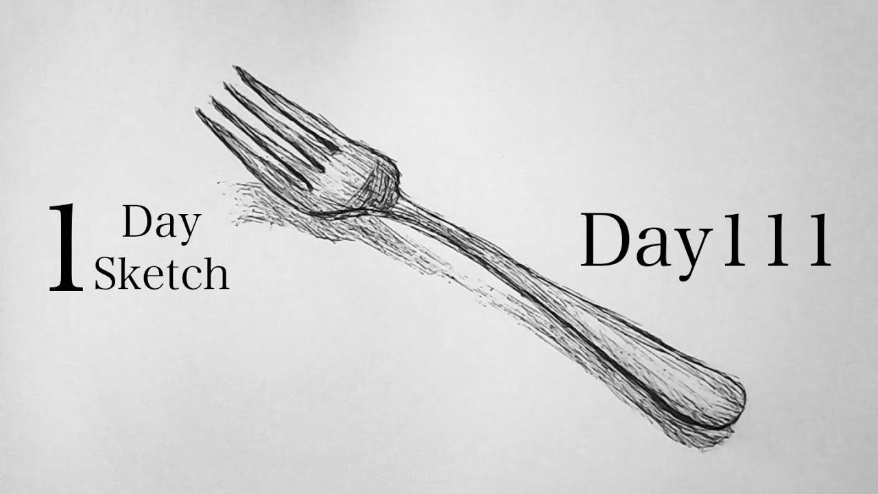 Day111 - How to draw a fork - YouTube
