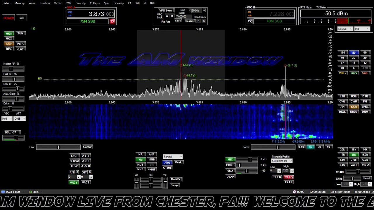 HiFi AM Ham Radio From Philadelphia, PA Using Apache Labs ANAN SDR ...