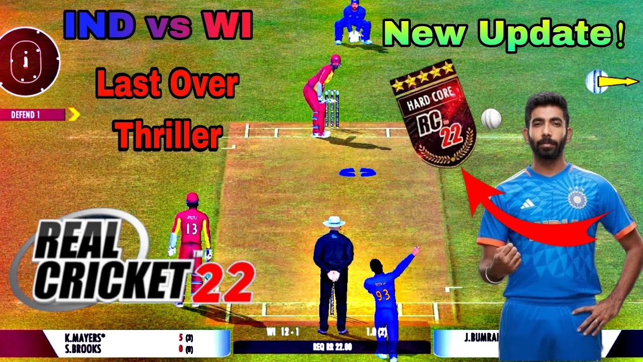 Rc 22 New Update Gameplay | India vs West Indies | Real Cricket 22 New ...