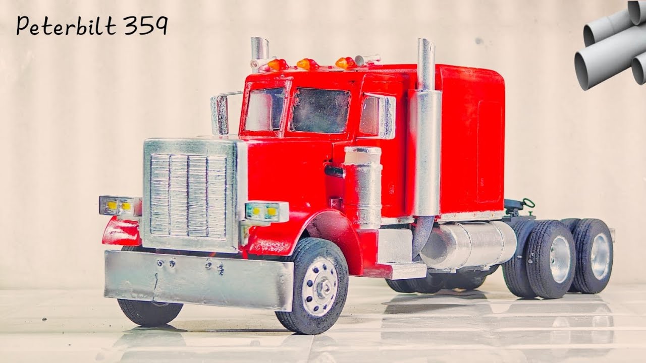 How to make Peterbilt 359 from PVC pipe | handmade truck - YouTube