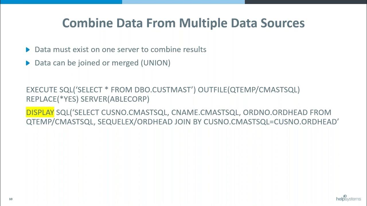 Sequel Data Access | How to Use a Script View to Combine Data from Multiple Data Sources - YouTube