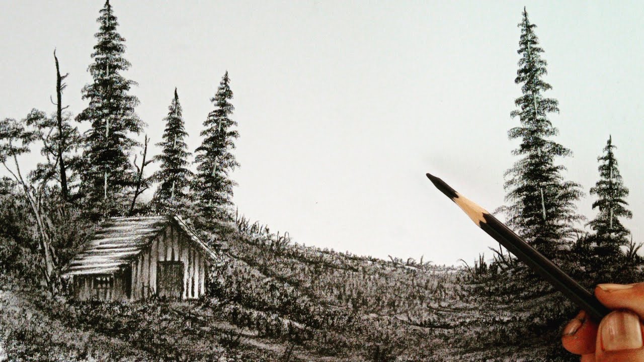 Landscape drawing easy ways// Pencil drawing nature scenery easy ways ...