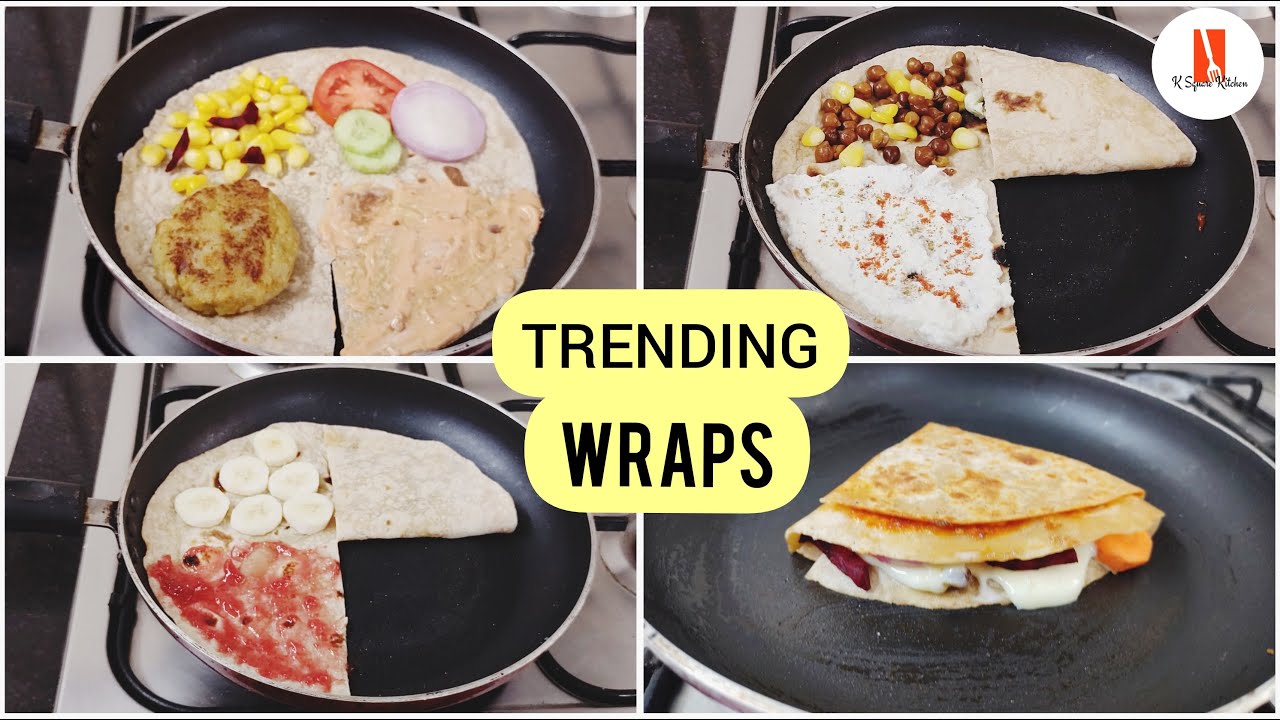 4 Trending wrap Hack Idea | Viral Wrap Hack | Tik Tok Viral Wrap | Apple, Banana Chocolate Wrap ...