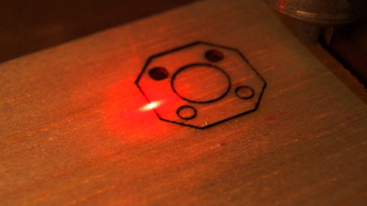 Low cost CNC cuts balsa using DVD laser - YouTube