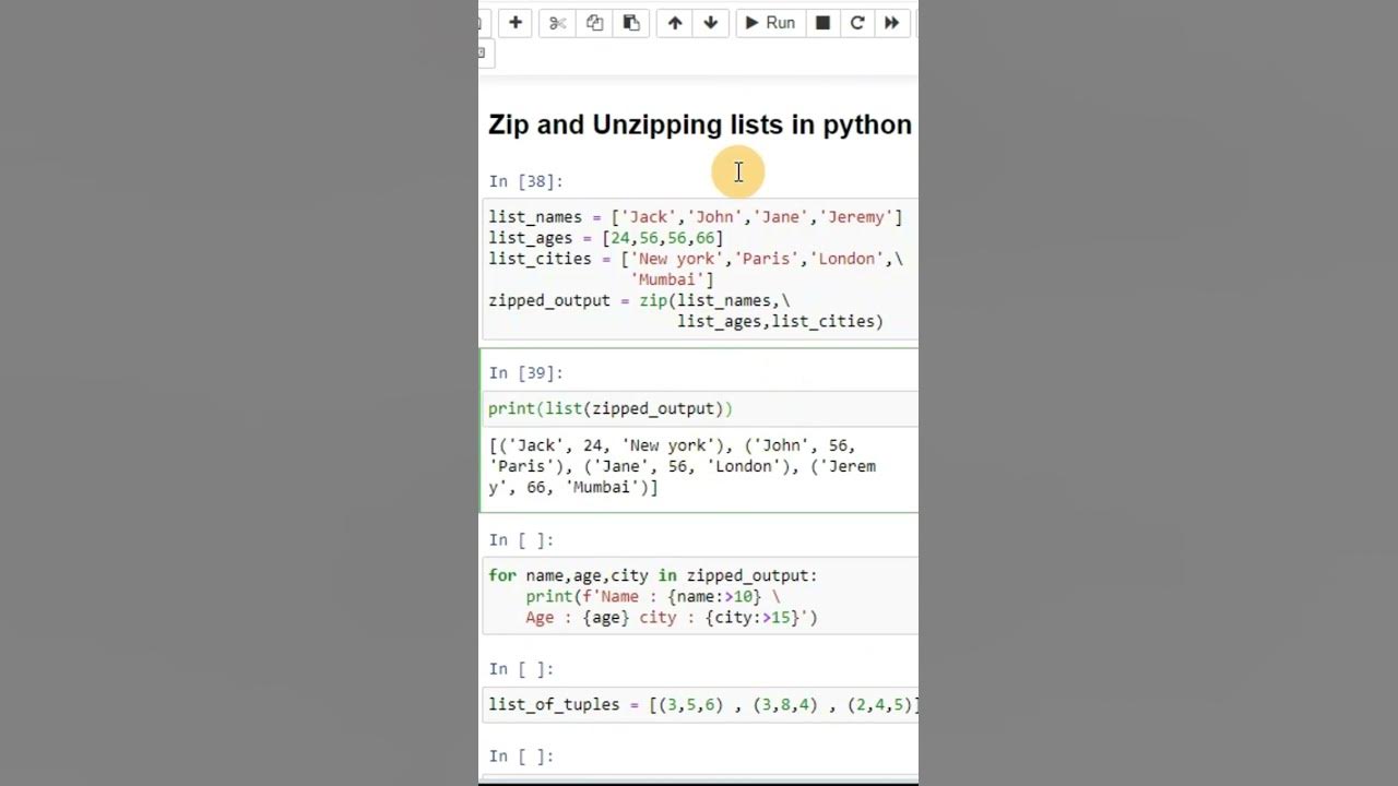 Python List Mastery Zipping And Unzipping In 60 Seconds Youtube