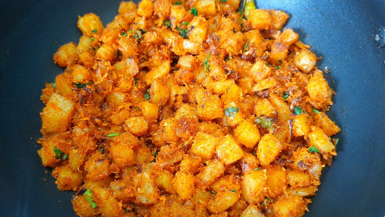 Potato fry with coconut | Potato fry recipe | Potato fry - YouTube