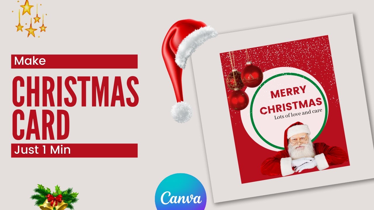Make Simple Christmas Card | Canva | Step By Step Tutorial | #Short |# ...