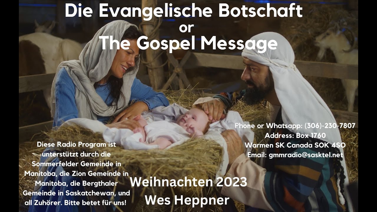 Wienachten 2023 (Low German/Plautdietsch Andacht von Wes Heppner) - YouTube