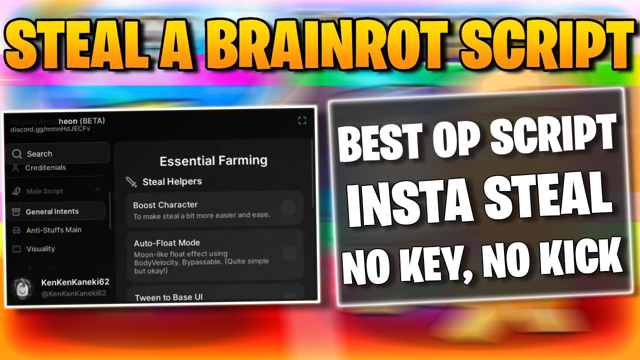 BEST STEAL A BRAINROT GUI SCRIPT HACK! OP INSTANT STEAL GOD BRAINROTS ...