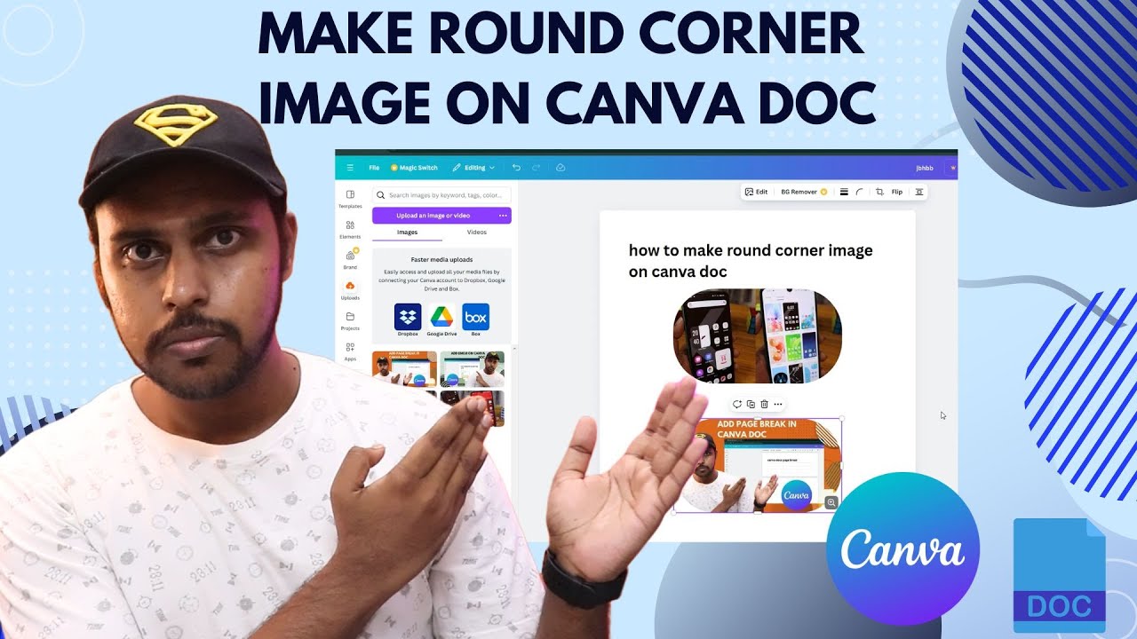 How to make round corner image on canva doc | round corner image in ...