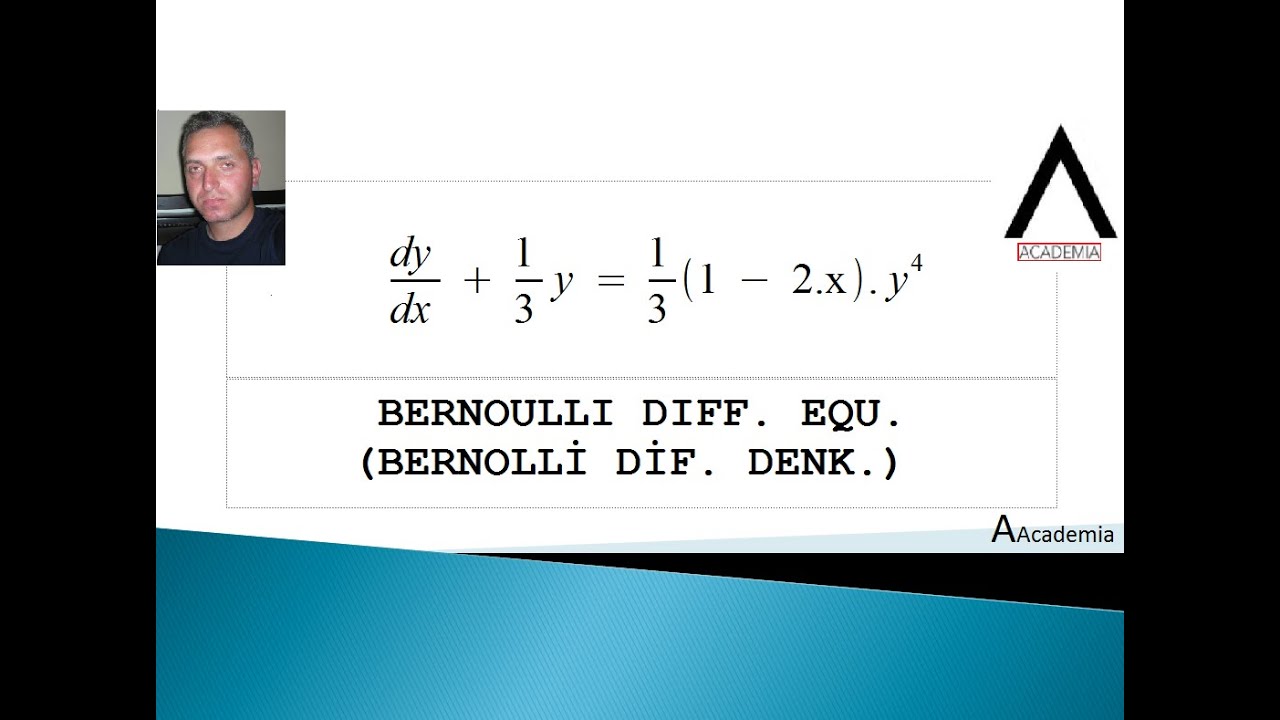 Bernoulli differential equations Example - 4(Bernolli diff. denklemleri ...