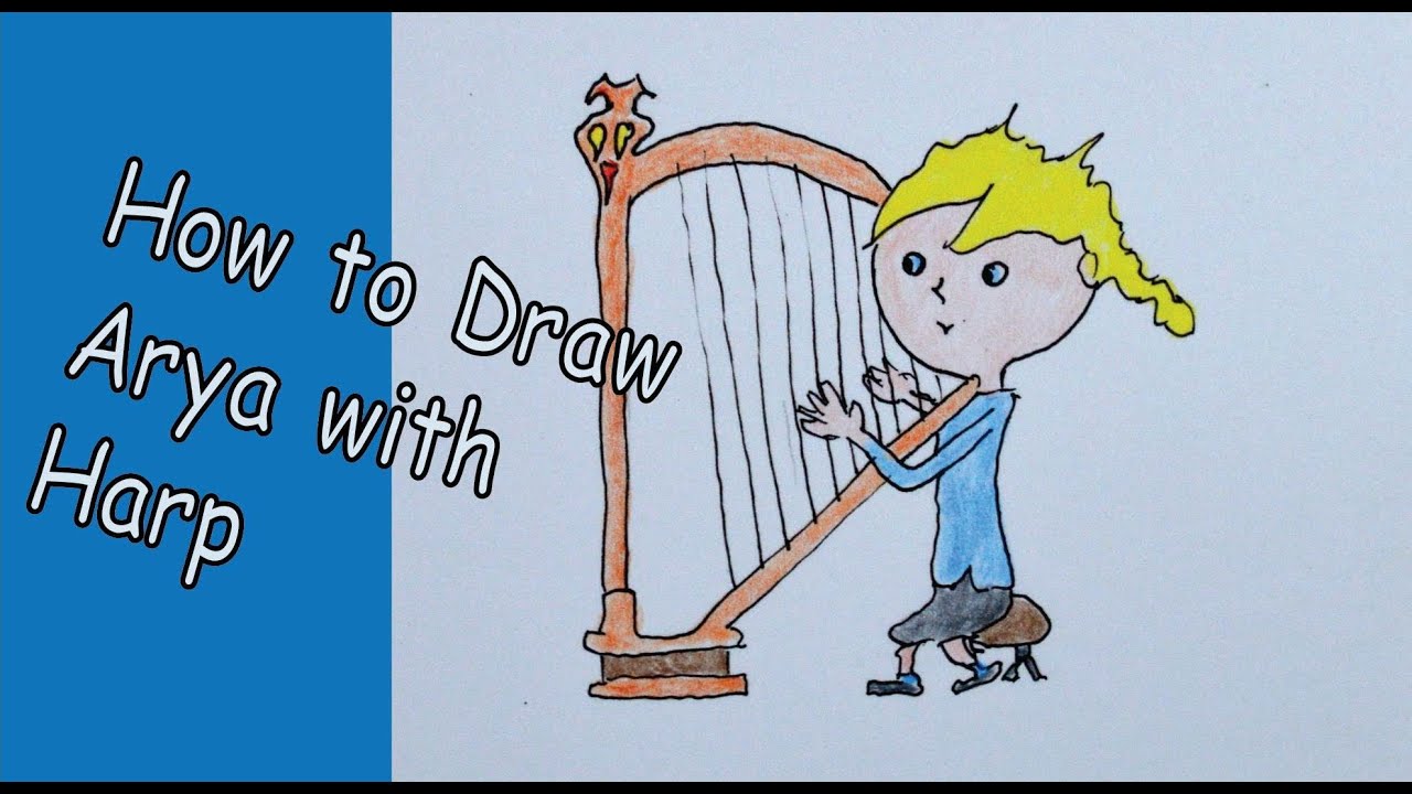 How to Draw Arya with Harp - Classical Orchestra - YouTube