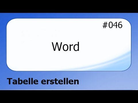 Word #046 Tabelle erstellen [deutsch] - YouTube
